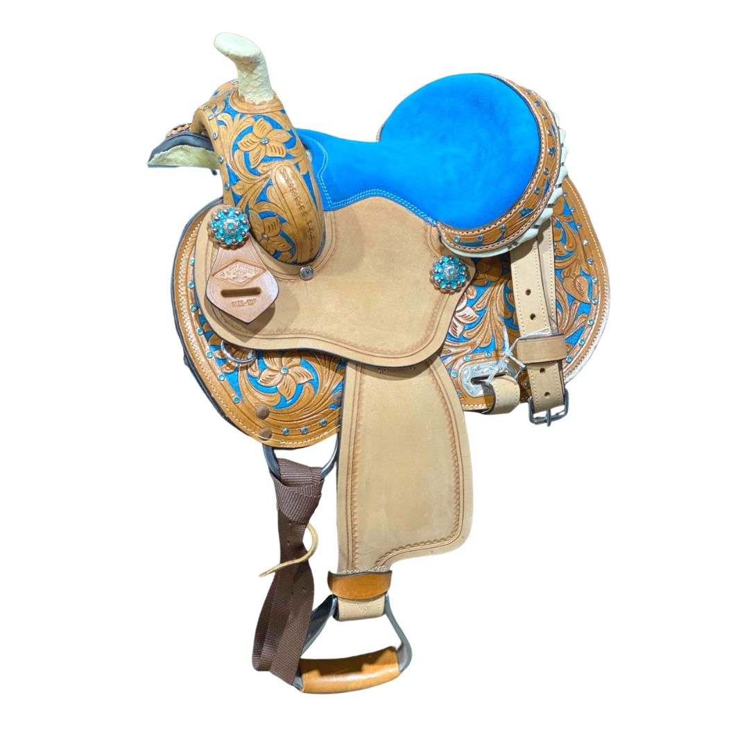 Lazy River Junior Western Saddle with Coloured Seat - Europa Saddlery