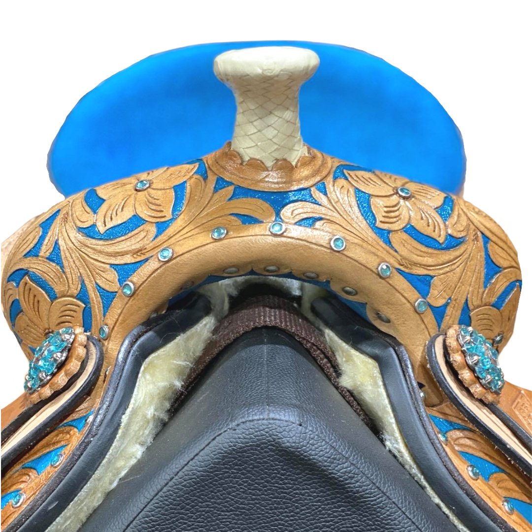 Lazy River Junior Western Saddle with Coloured Seat - Europa Saddlery