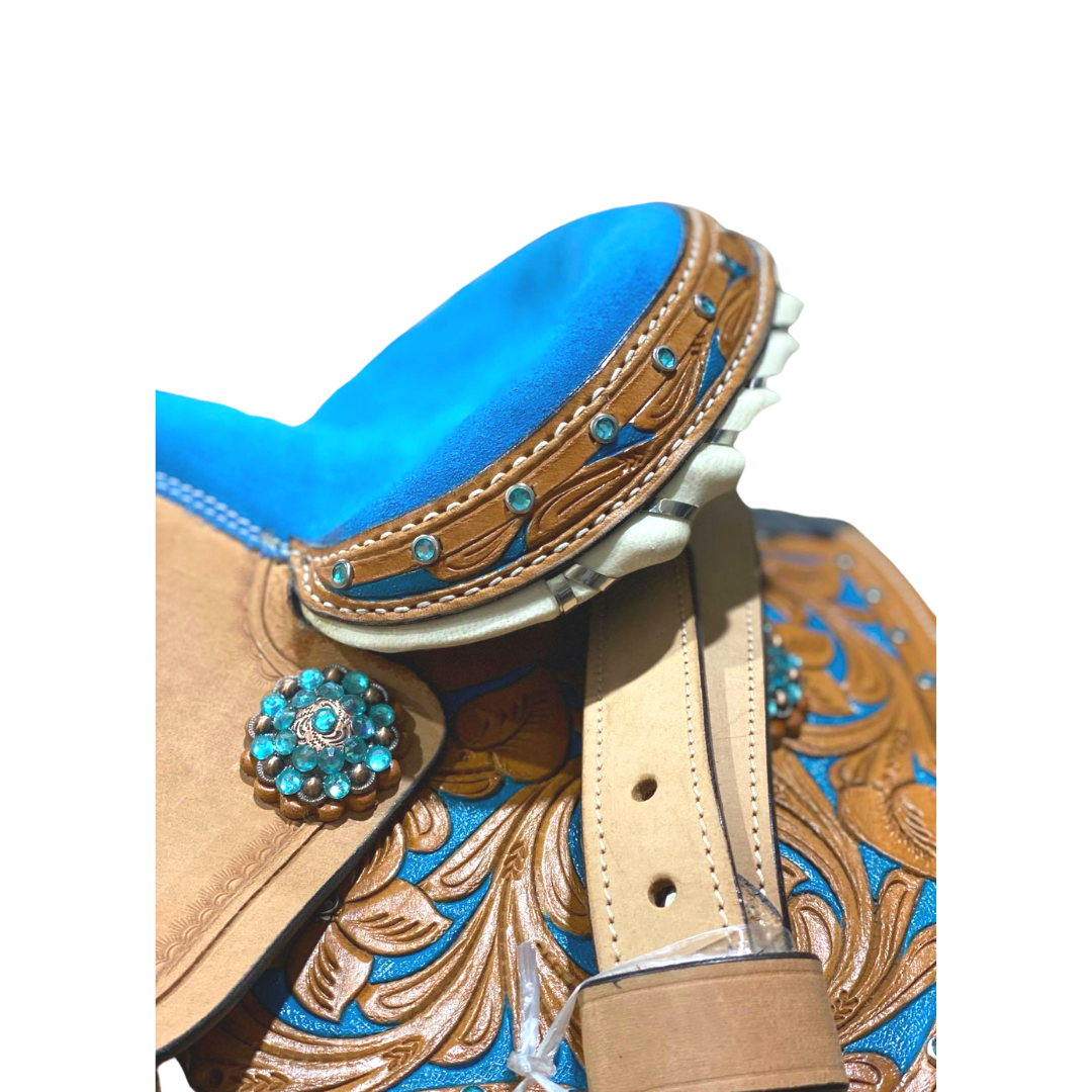 Lazy River Junior Western Saddle with Coloured Seat - Europa Saddlery